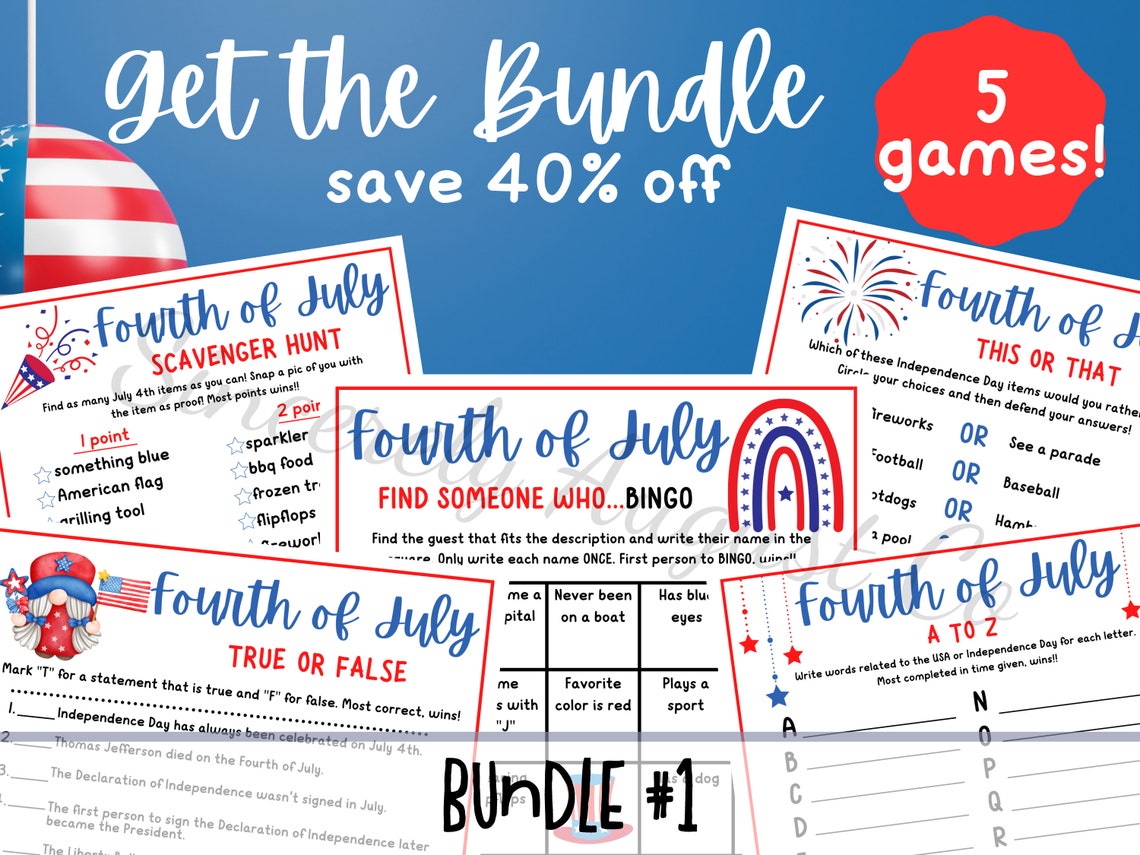 Fourth of July A TO Z Game July 4th Party Game Printable July 4th Party ...