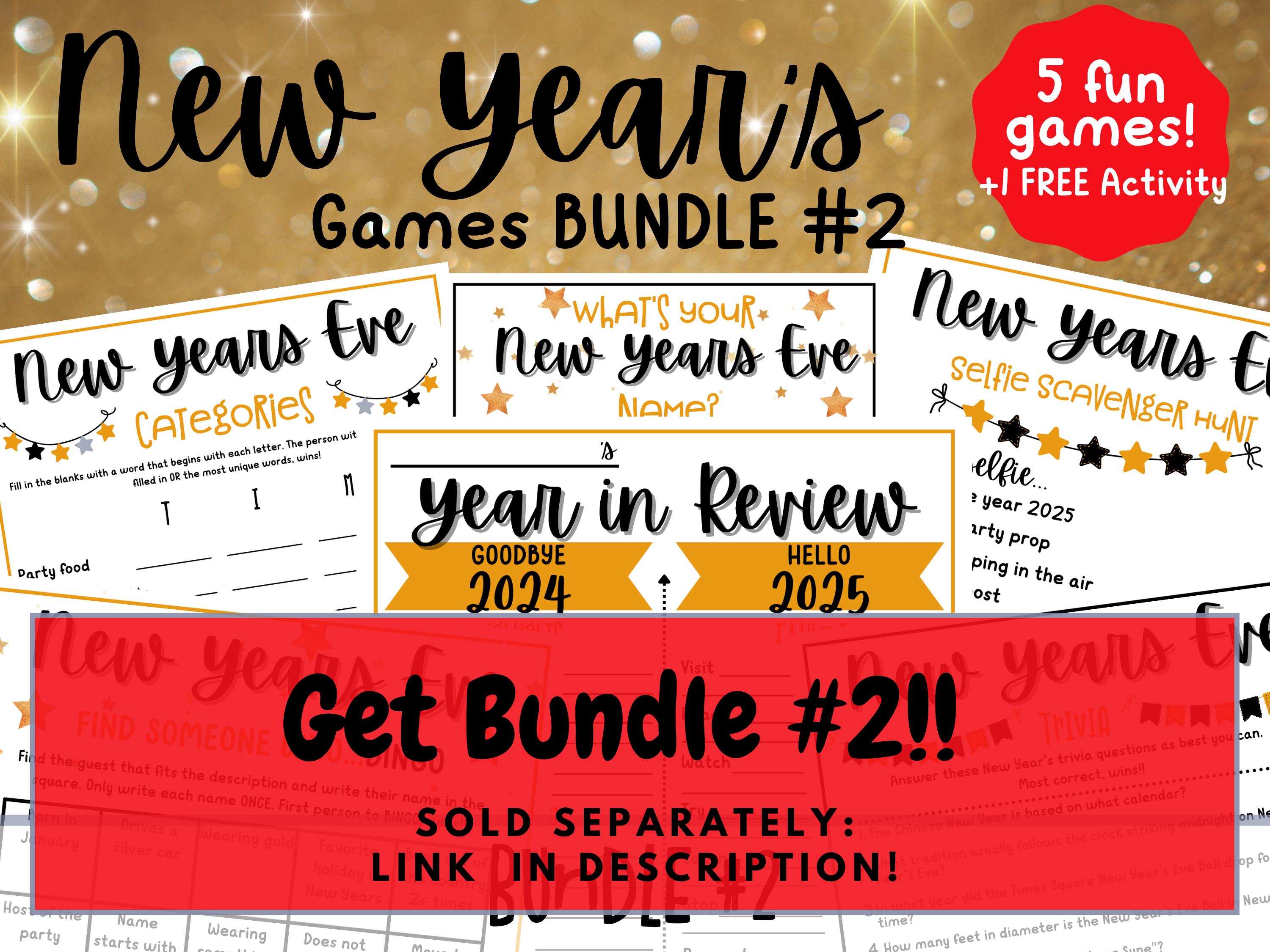 New Years Eve FIND SOMEONE WHO Bingo Game: Printable Party Activity ...