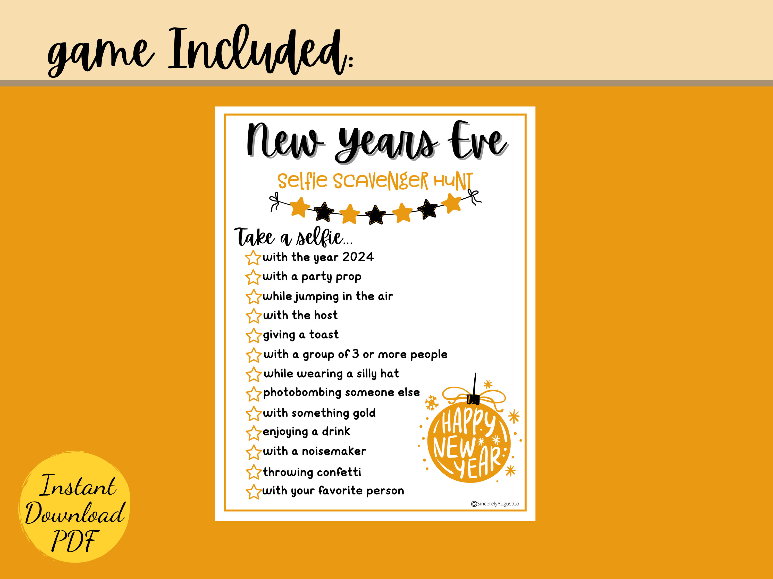 New Year's Eve Selfie Scavenger Hunt New Year's Eve Party Game ...