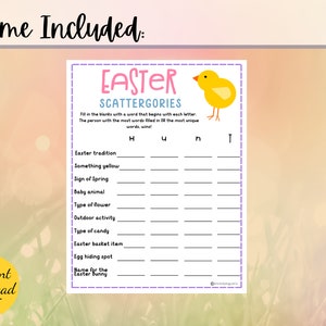 Easter SCATTERGORIES Game Easter Party Game Printable Easter ...