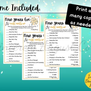 New Years Eve MUSIC MATCH Game New Years Eve Party Game Printable New ...