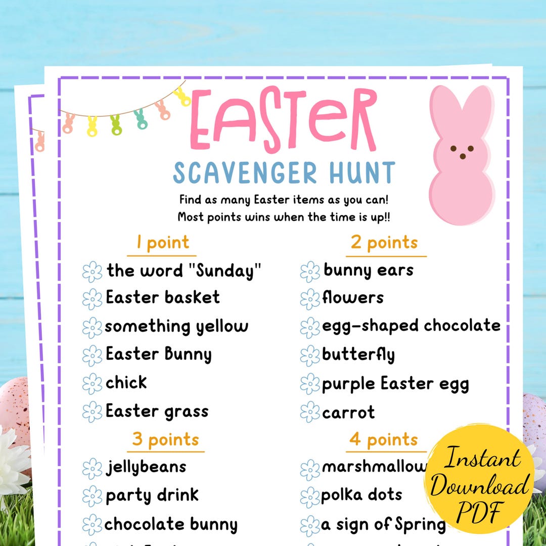 Easter SCAVENGER HUNT - Easter Party Game - Printable Easter ...