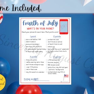 Fourth of July 'what's on Your Phone' Party Game (printable) - Etsy