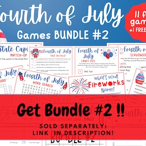 Fourth of July Games BUNDLE 5 Game Bundle Printable July - Etsy
