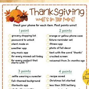Thanksgiving WHAT'S on YOUR PHONE Thanksgiving Party - Etsy
