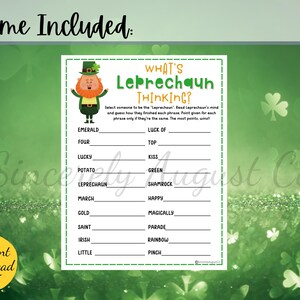WHAT'S the LEPRECHAUN THINKING? St. Patricks Day Game - St. Patrick's ...