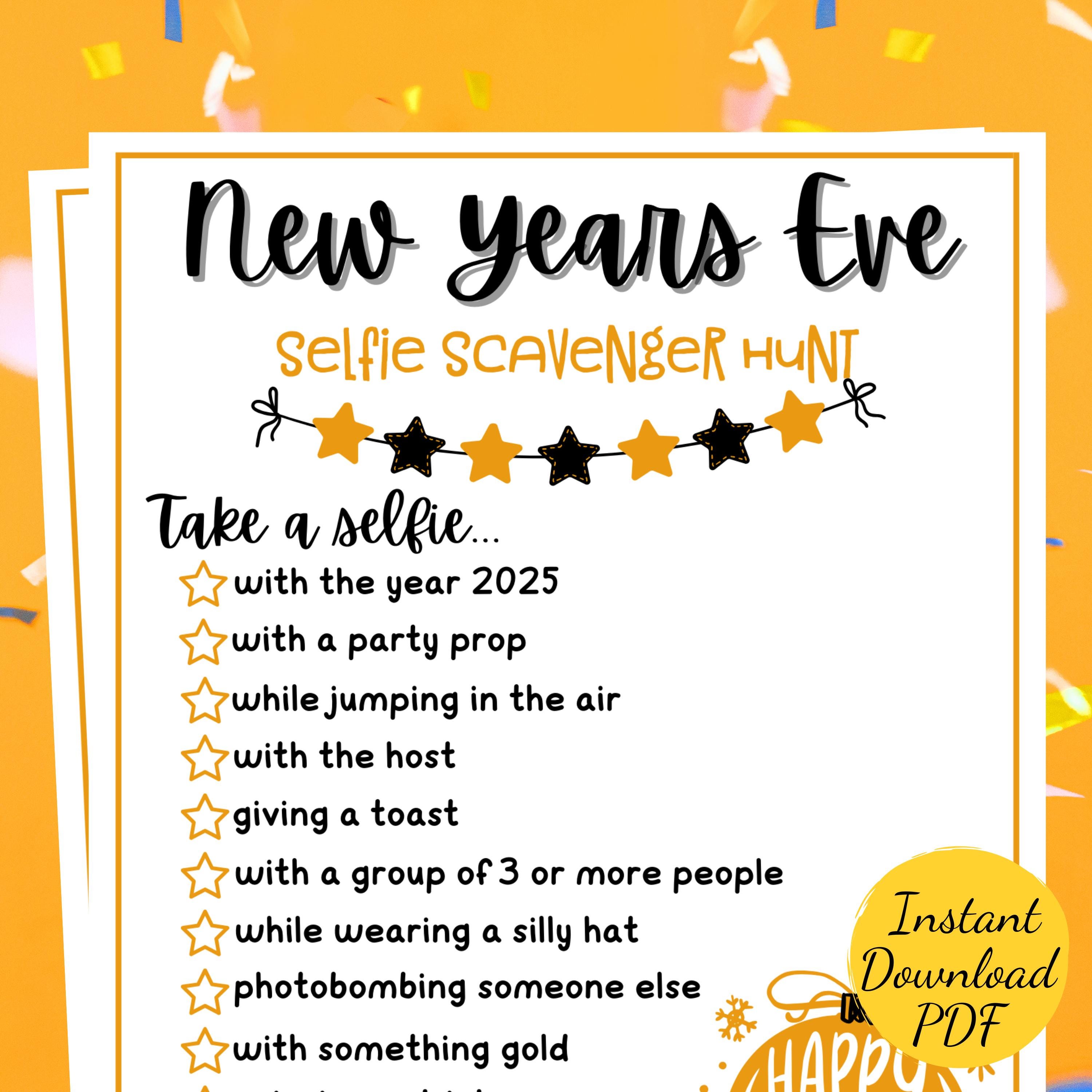 New Year's Eve Selfie Scavenger Hunt - New Year's Eve Party Game ...