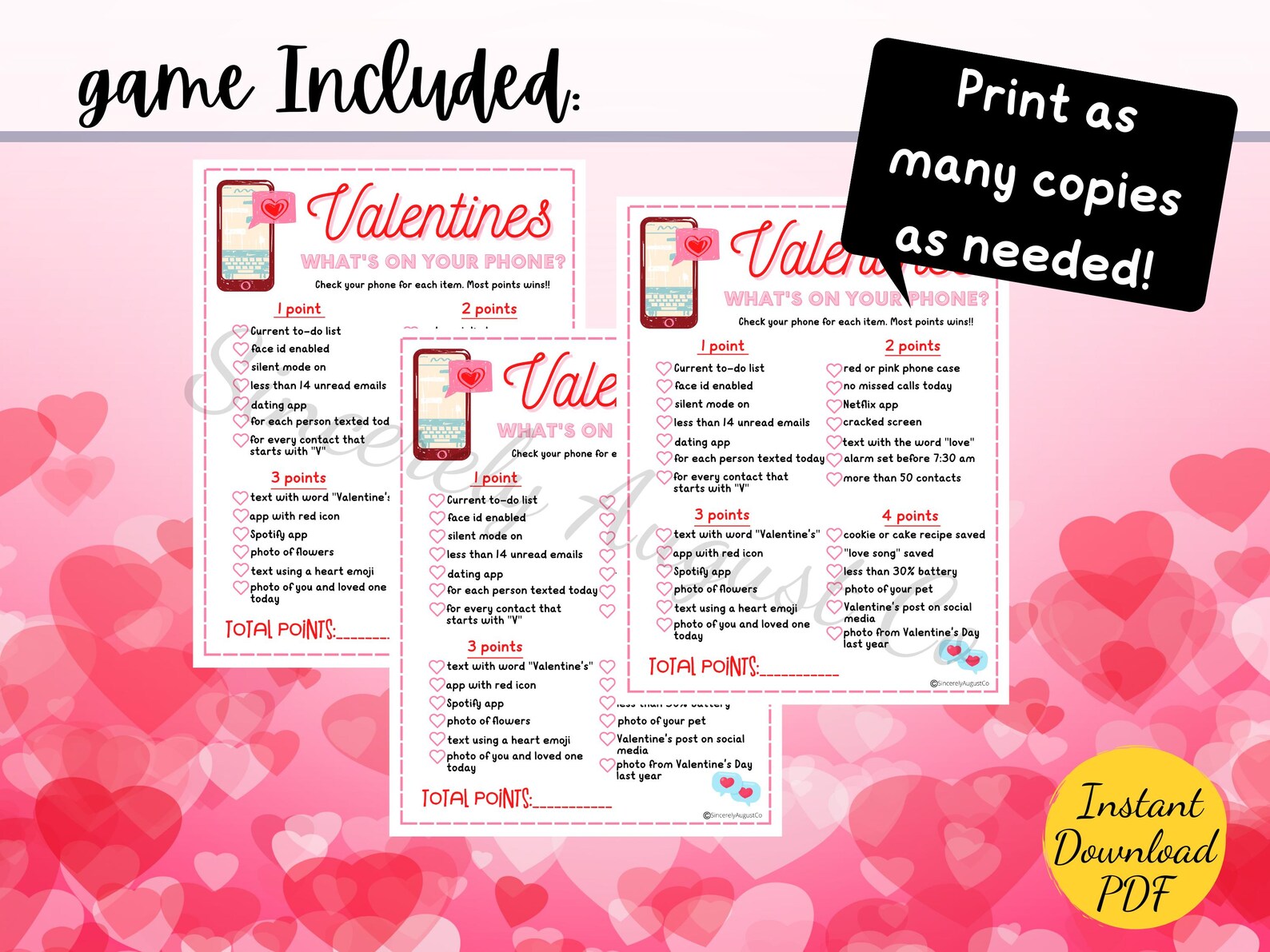WHAT'S on YOUR PHONE? Valentines Day Game - Valentines Day Party Game ...