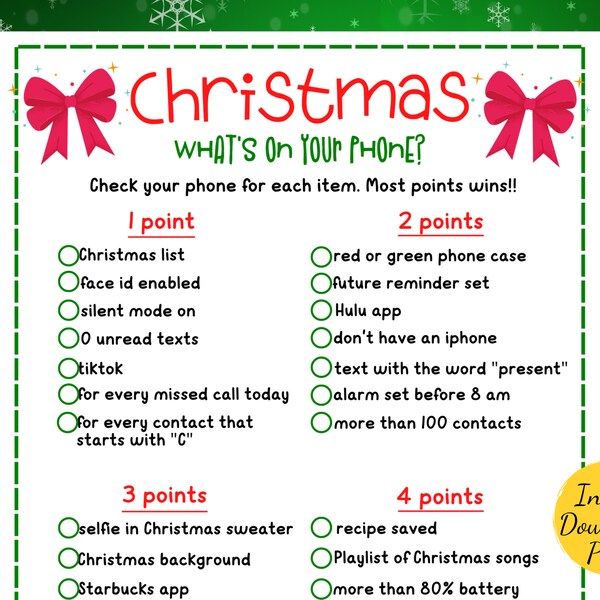 Christmas Whats on Your Phone - Etsy