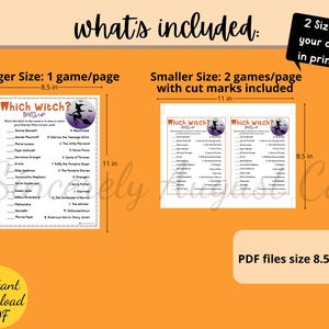 Halloween WHICH WITCH Match Game: Printable Party Activity (PDF) - Etsy
