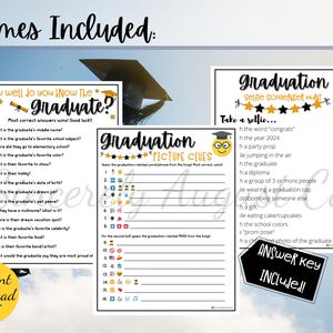 Graduation Party Games BUNDLE Printable Graduation Party Activities ...