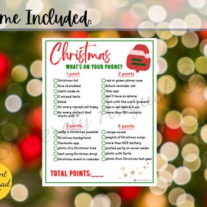 Christmas 'what's on Your Phone' Game: Printable Holiday Party Activity ...