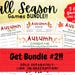 FALL Season GAMES BUNDLE Printable Autumn Games Fall Games for Families ...