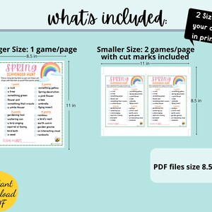 Spring SCAVENGER HUNT Game Printable Spring Season Party Game Scavenger ...