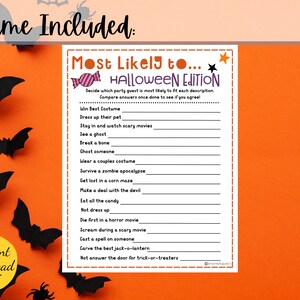 Halloween MOST LIKELY TO Game Printable Halloween Party Game Game for ...