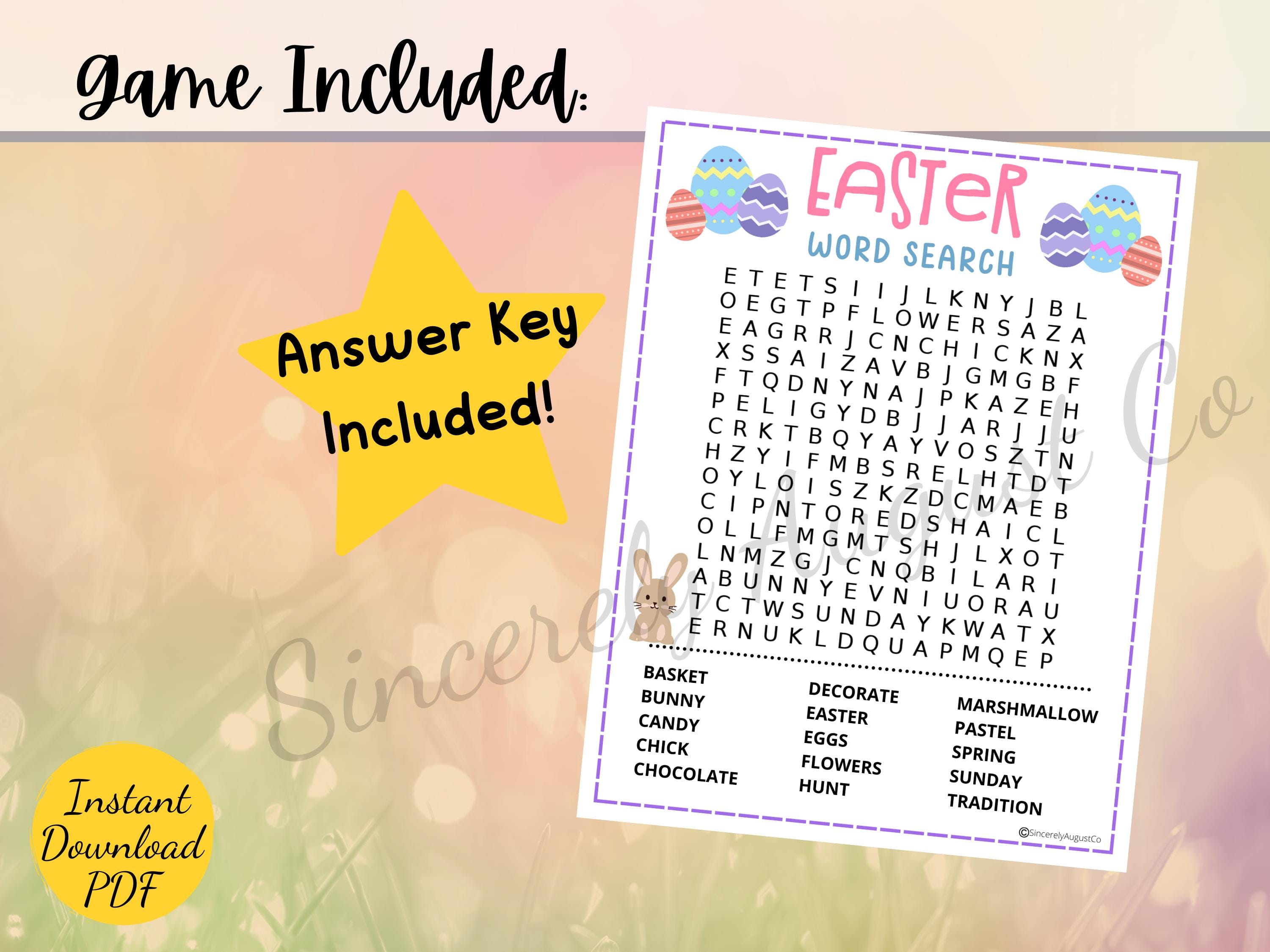 Easter WORD SEARCH & CROSSWORD Games: Printable Activities (digital ...