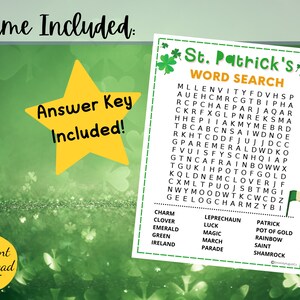 St. Patrick's Day WORD SEARCH St. Patrick's Day CROSSWORD St. Patricks ...