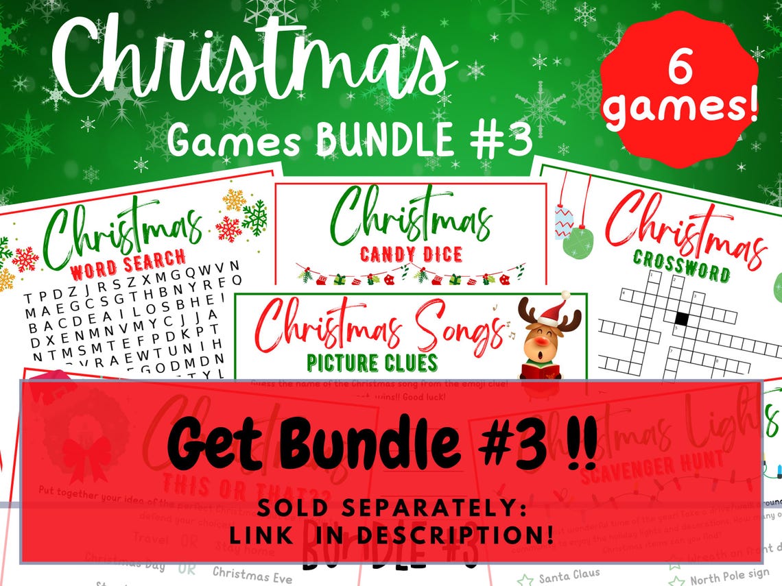 Christmas WORD SEARCH Christmas CROSSWORD Christmas Games Printable ...