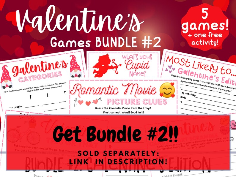 Romantic Movie PICTURE CLUES Game - Valentines Day Party Game ...