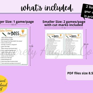 Who KNOWS the BOSS BEST Game - Printable Workplace Game - Printable ...