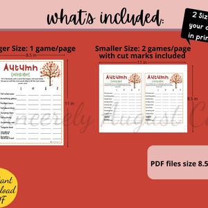 Fall CATEGORIES Game: Printable Autumn Party (PDF Pattern) - Etsy