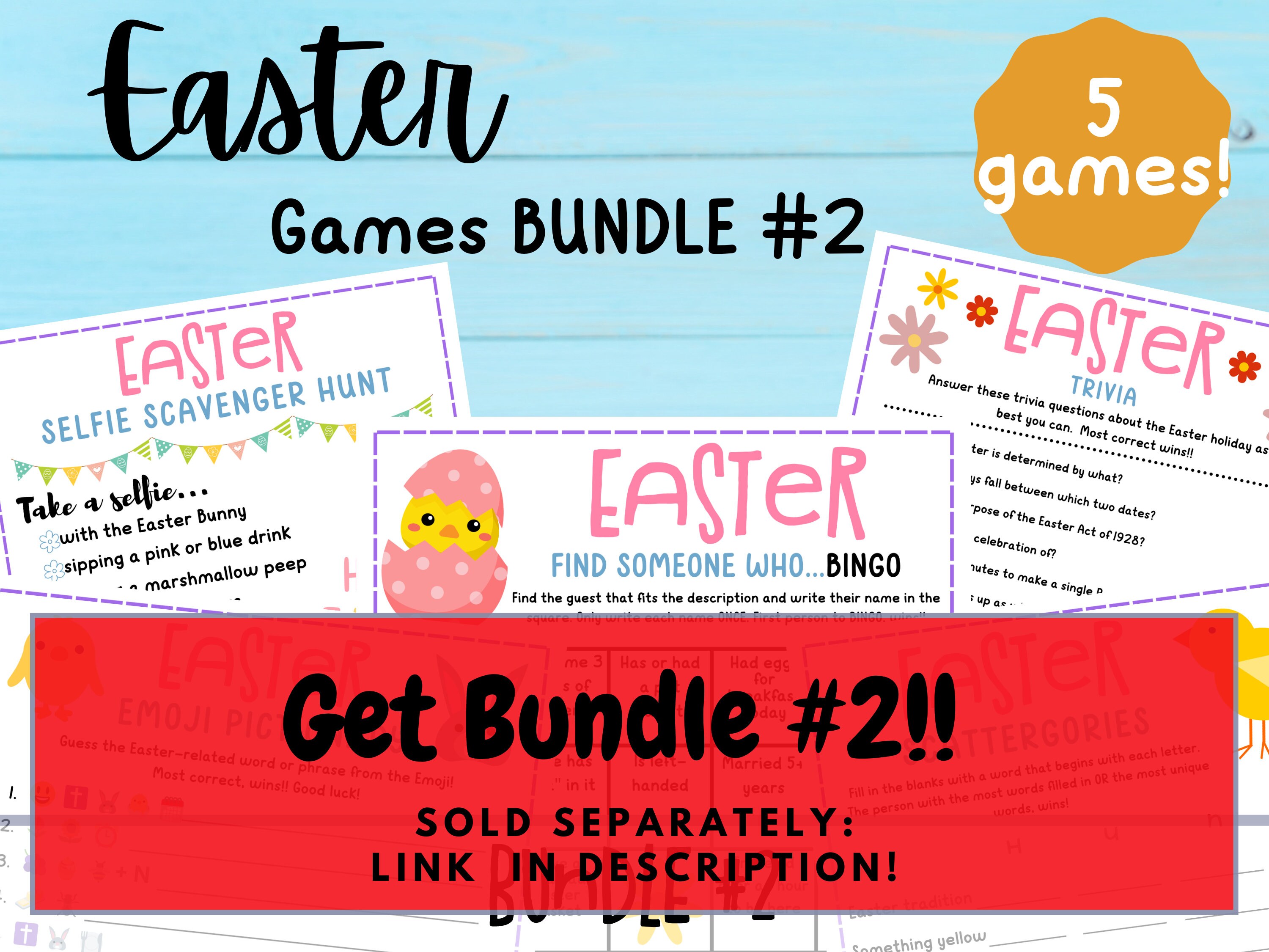 EASTER Party GAMES BUNDLE 6 Game Bundle Printable Easter Games and ...