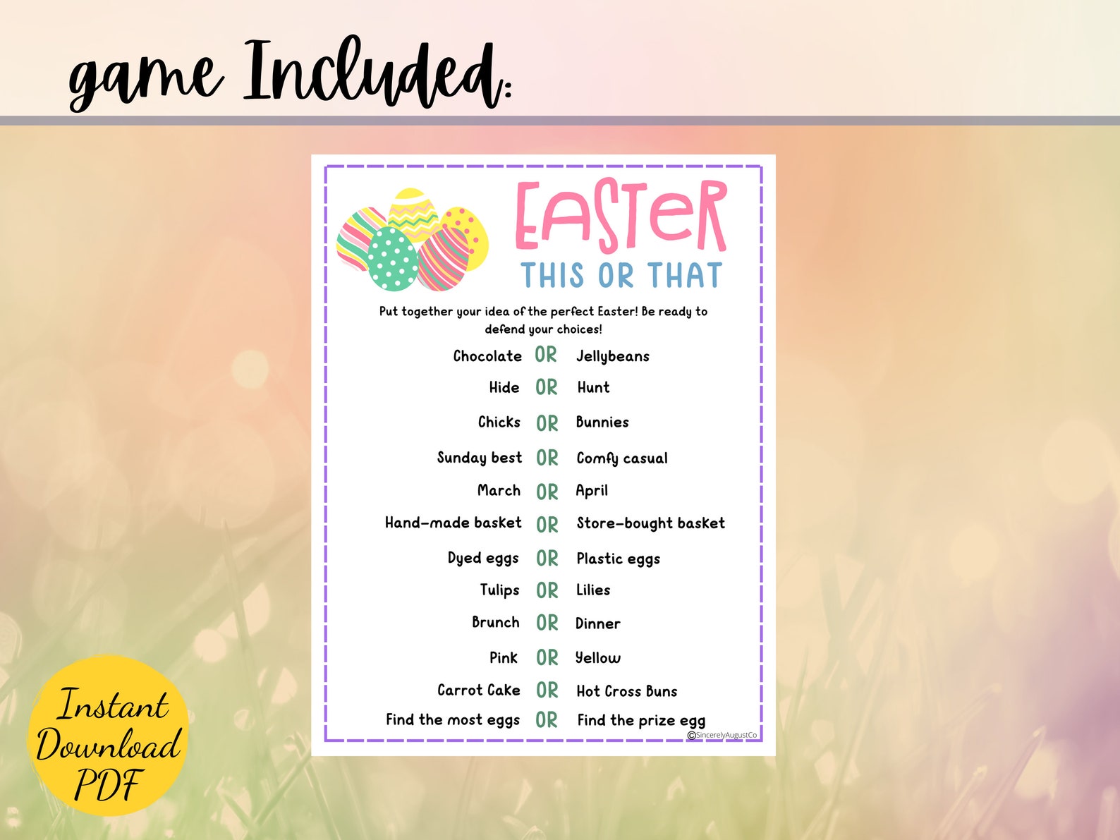 Easter THIS OR THAT Game Easter Would You Rather Easter Party Game ...