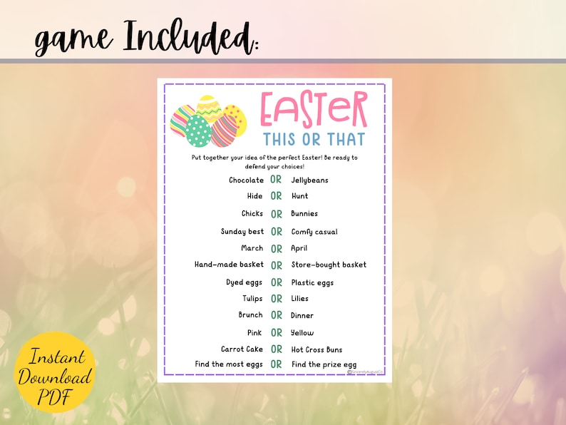 Easter THIS OR THAT Game Easter Would You Rather Easter Party Game ...