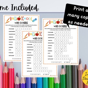 WORD SCRAMBLE Back to School Game First Day of School Activities Games ...