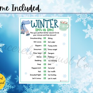 Winter THIS or THAT Game: Printable Party Activity (PDF Download) - Etsy