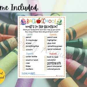 WHAT'S in YOUR BACKPACK Game - Back to School Game - First Day of ...