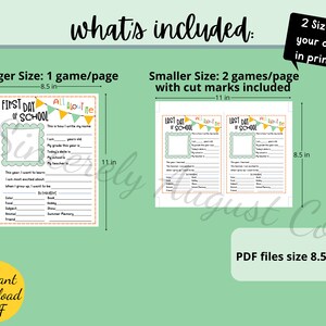 ALL ABOUT ME First Day of School - Last Day of School - Back to School ...