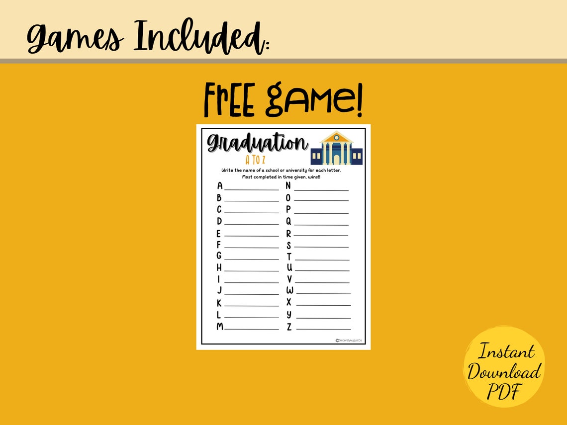 Graduation Party Games BUNDLE Printable Graduation Party Activities ...