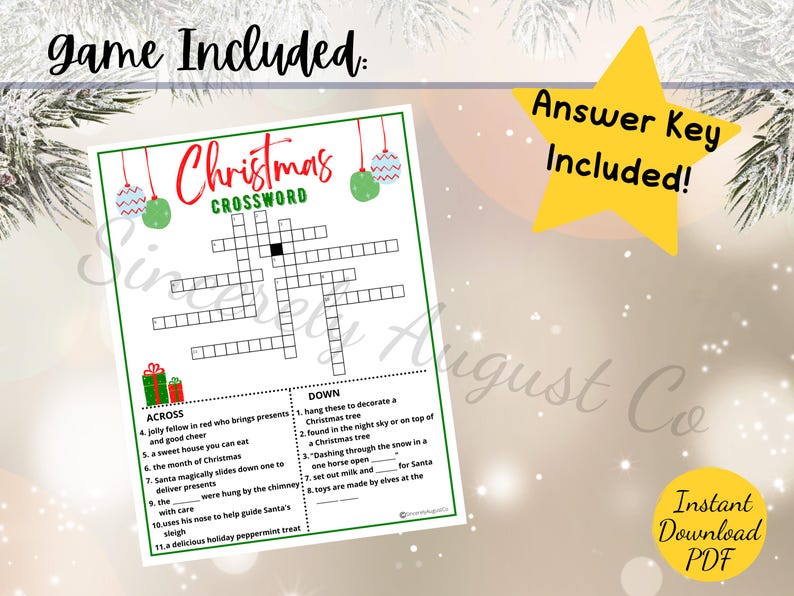 Christmas WORD SEARCH - Christmas CROSSWORD - Christmas Games ...