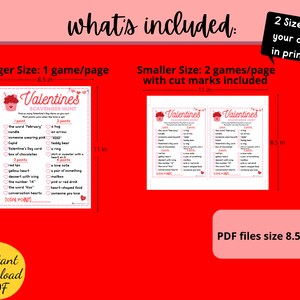 Valentines Day SCAVENGER HUNT Valentines Day Party Game Printable ...