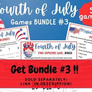 Fourth of July Games BUNDLE 10 Game Bundle Printable July - Etsy