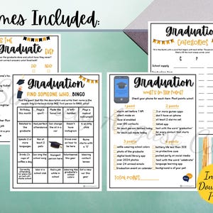 Graduation Party Games BUNDLE Printable Graduation Party Activities ...