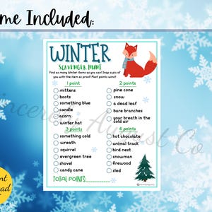 Winter SCAVENGER HUNT Game: Family Snow Day Activity (printable PDF) - Etsy