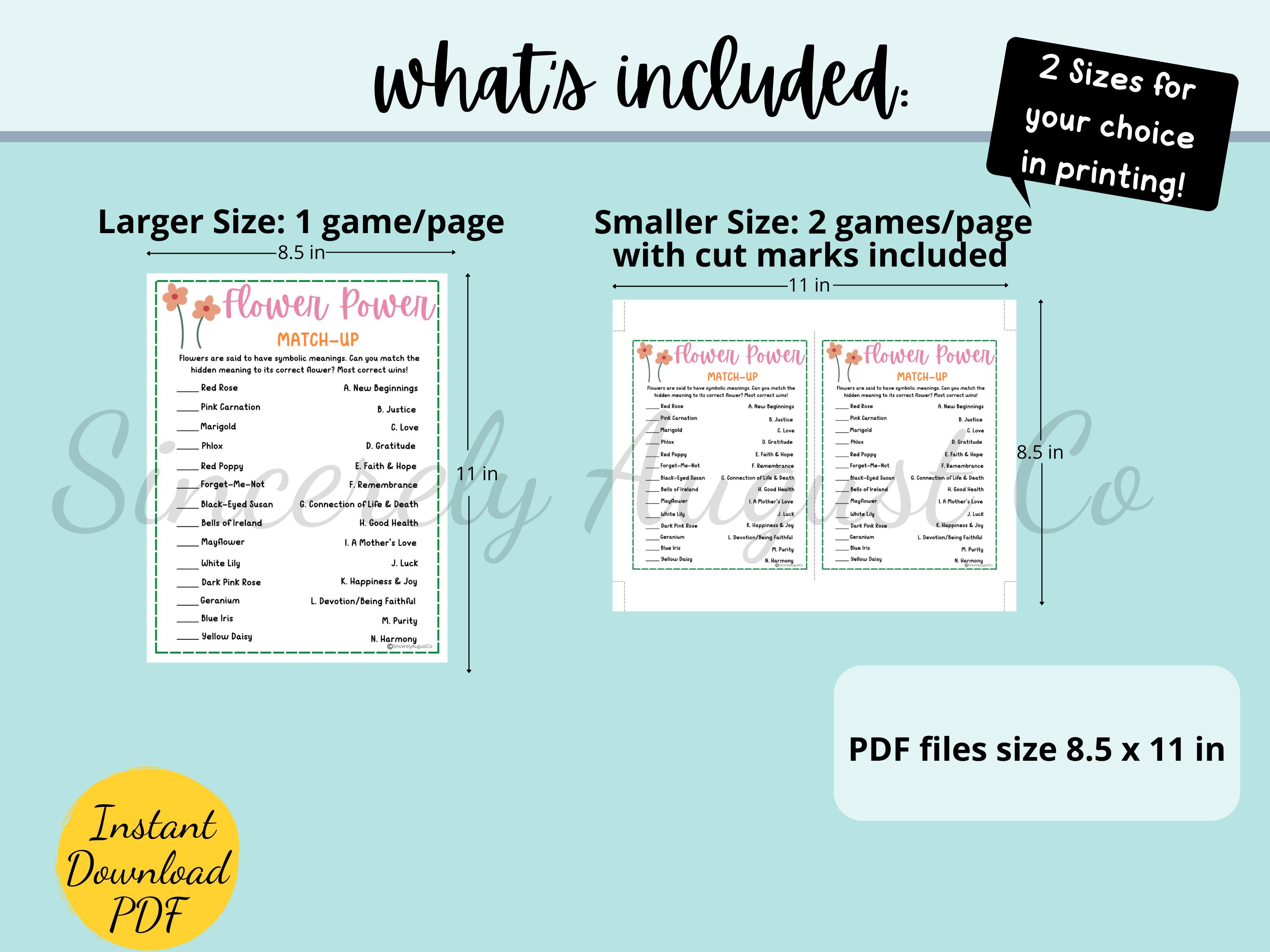 Spring FLOWER POWER Matching Game: Spring and Mother's Day Activity ...