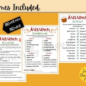 Fall Games BUNDLE #2: Printable Autumn Party Games (PDF Download) - Etsy