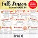 FALL Season GAMES BUNDLE Printable Autumn Games Fall Games for Families ...