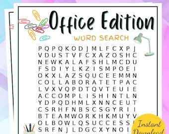 Office Party Word Search | Work Printable Games | Ice Breaker & Team ...