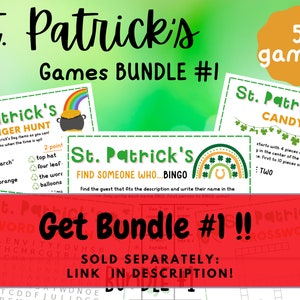 St. Patrick's Day Party Game BUNDLE 5 Game Bundle St. Patricks Day ...