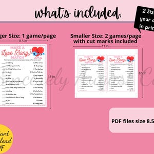 LOVE SONG MATCH Game: Valentine's Day Party Activity (printable) - Etsy