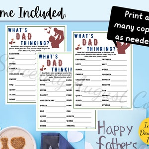 Fathers Day WHATS DAD THINKING Game - Fathers Day Party Game ...