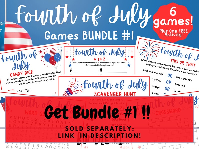 Fourth of July WORD SEARCH - Fourth of July CROSSWORD - July 4th Party ...