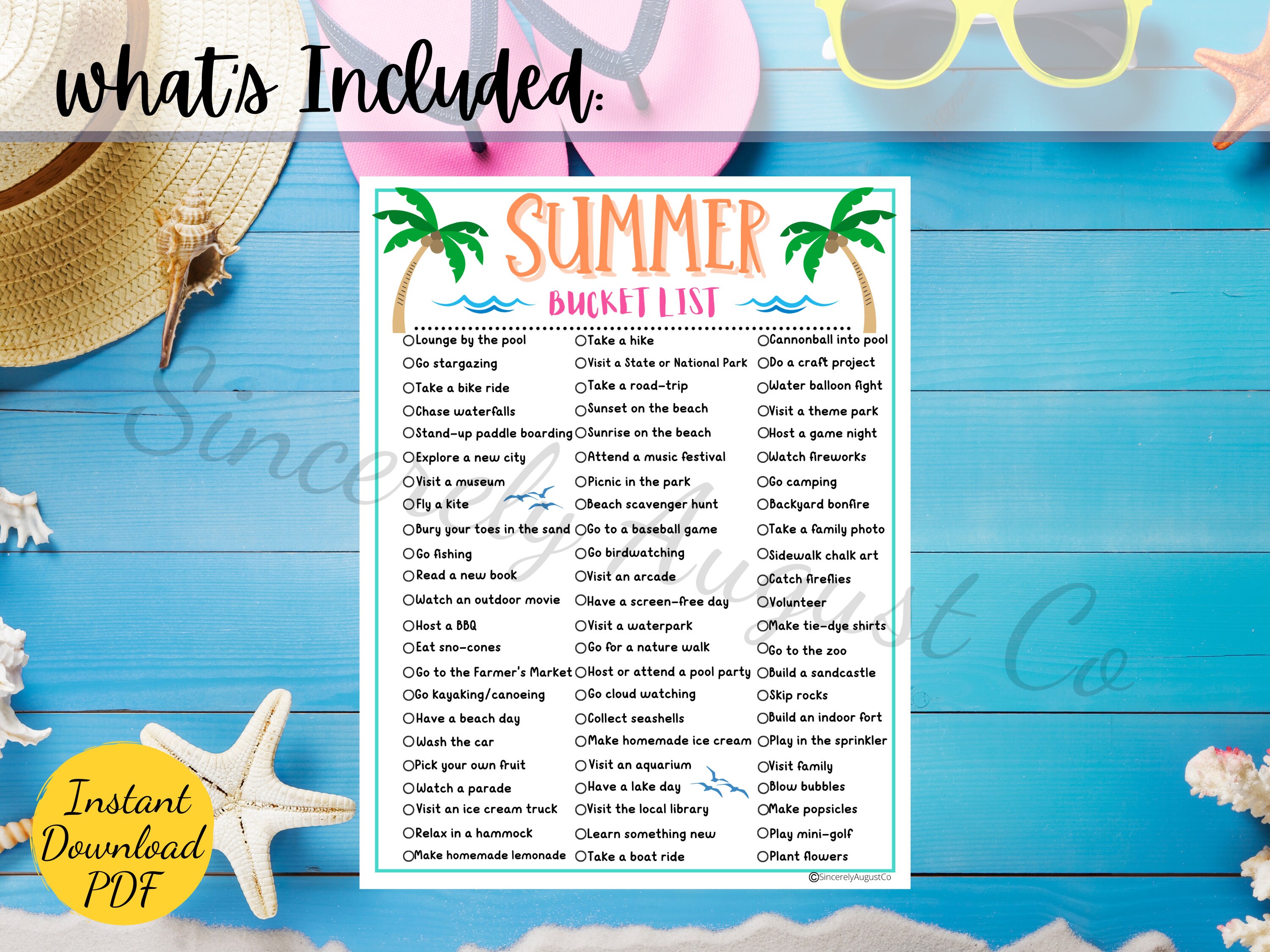 Summer BUCKET LIST: 60+ Fun Activities for Kids & Adults (PDF Download ...