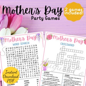 Mothers Day WORD SEARCH - Mothers Day CROSSWORD - Mothers Day Party ...