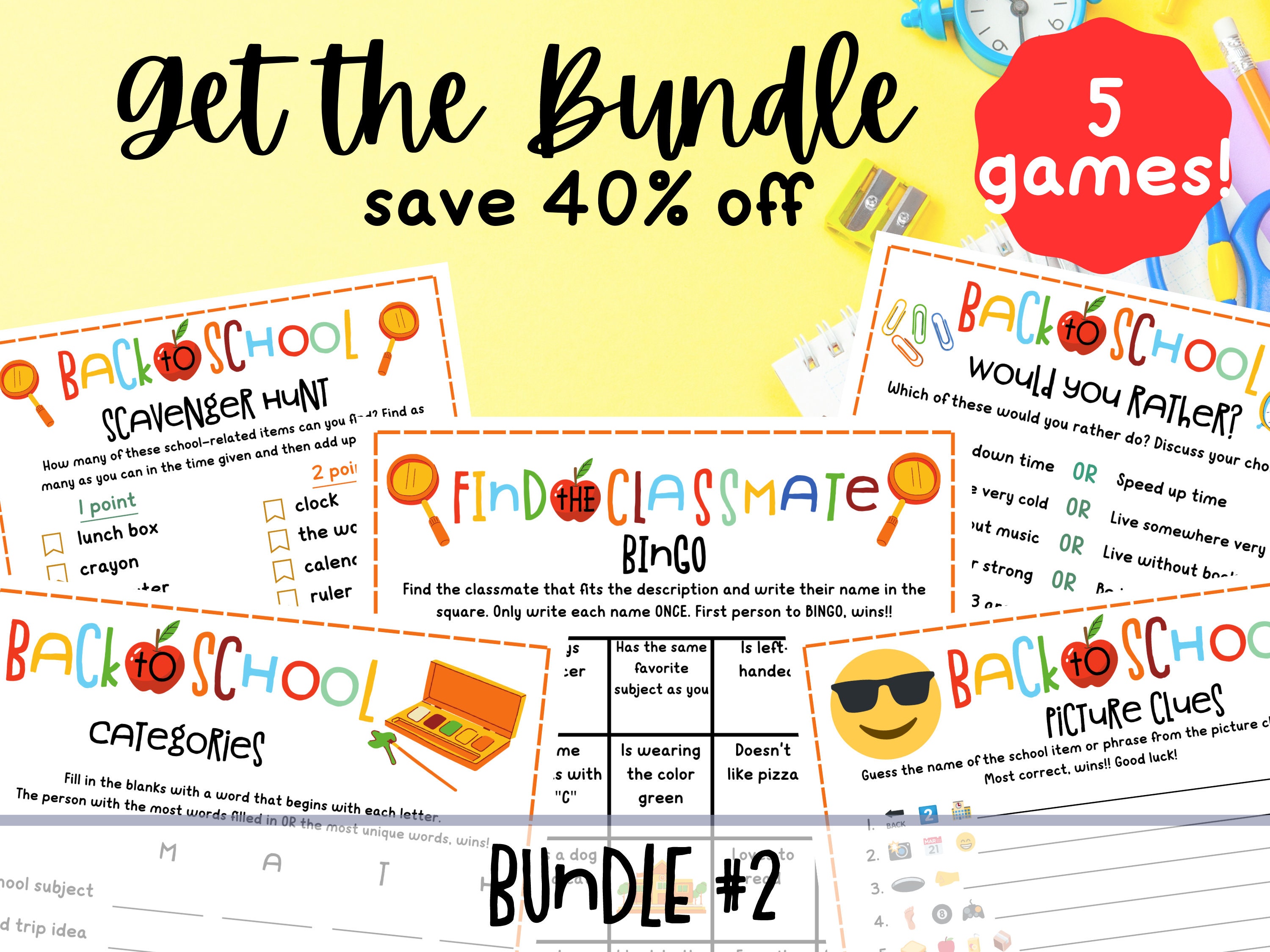 Back to School BINGO Game Find the Classmate Bingo First Day of School ...