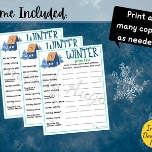 Winter THINK FAST Game: Printable Party Game (PDF) - Etsy